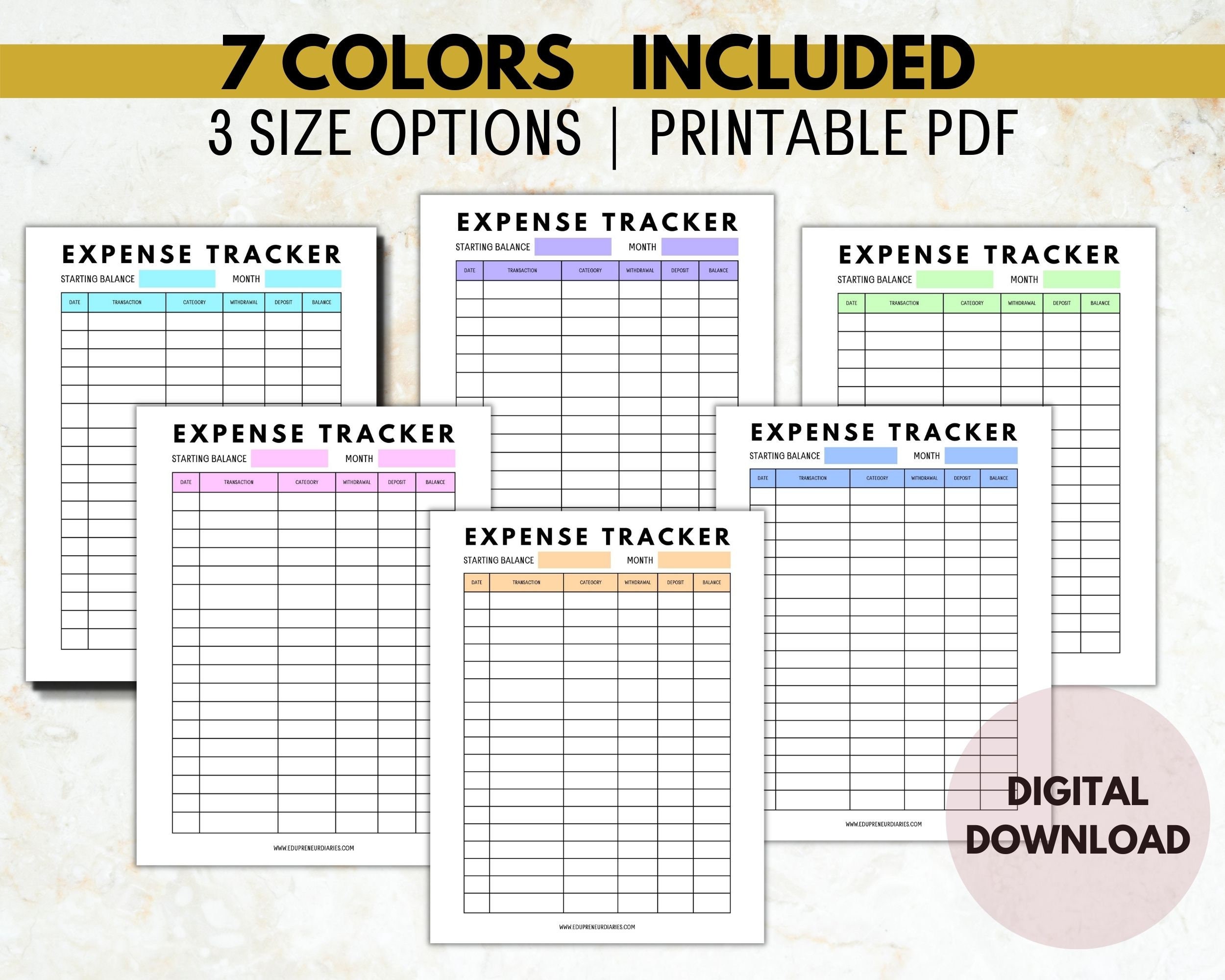 Monthly Expense Tracker Printable | Expense Tracker for Budgeting ...