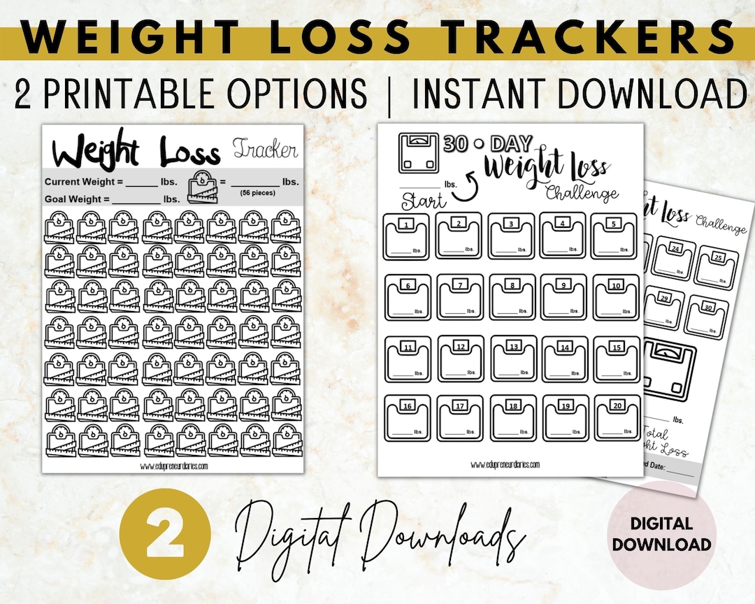 Weight Loss Trackers | Weight Loss Visual Charts | Weight Loss ...
