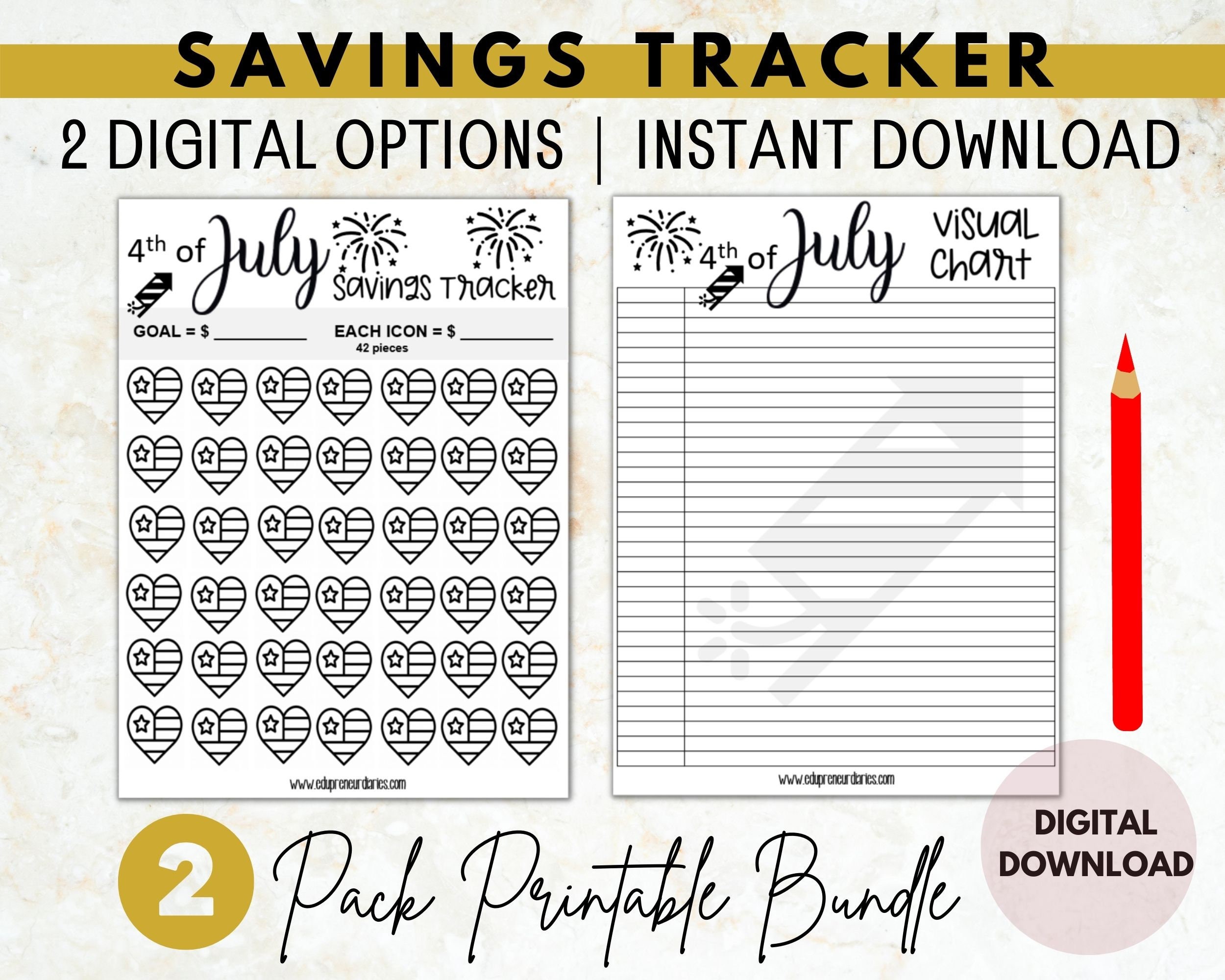 4th of July Savings Trackers | Independence Day Savings Trackers | July ...