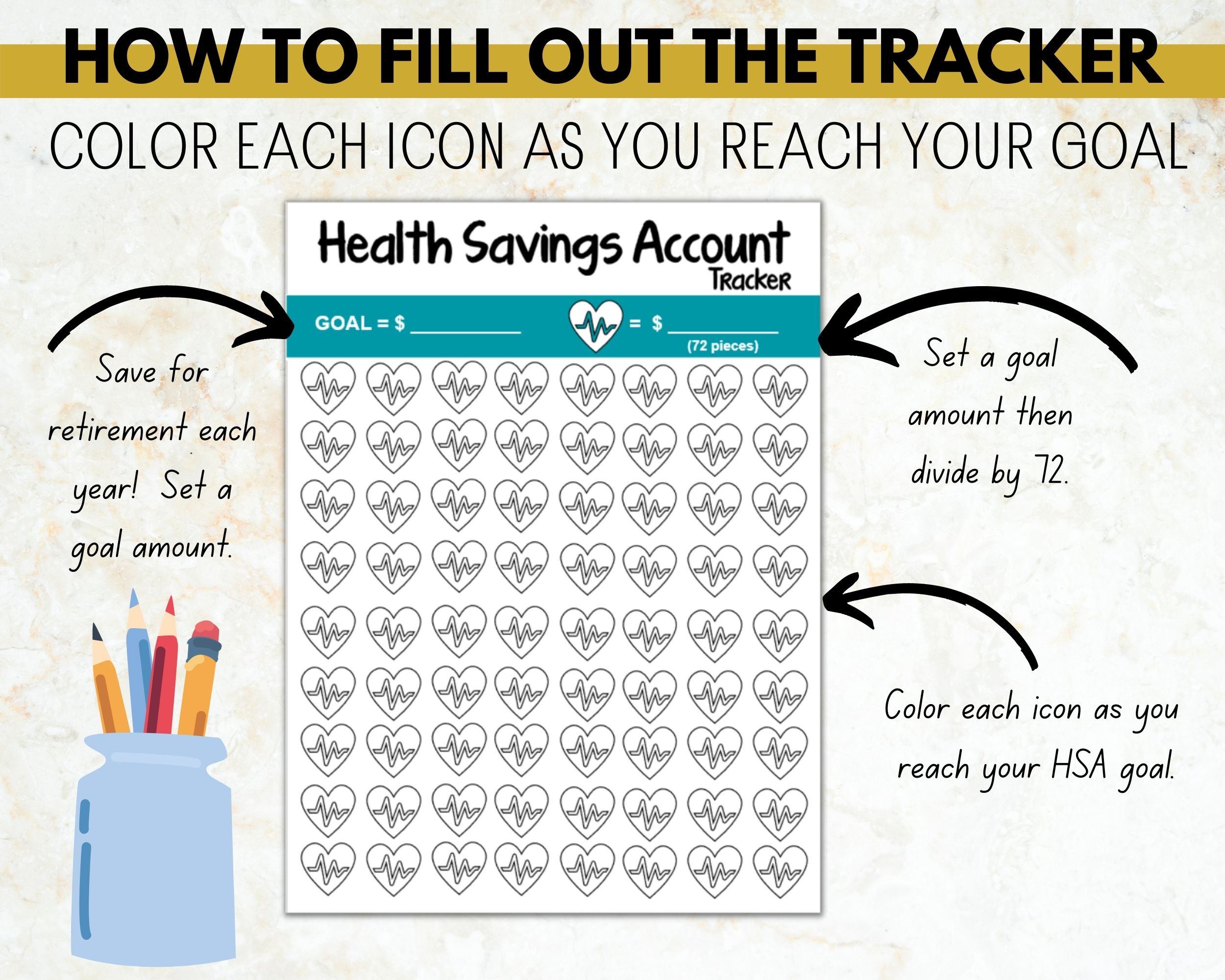 Health Savings Account Tracker | HSA Fund | Health Savings Printable ...