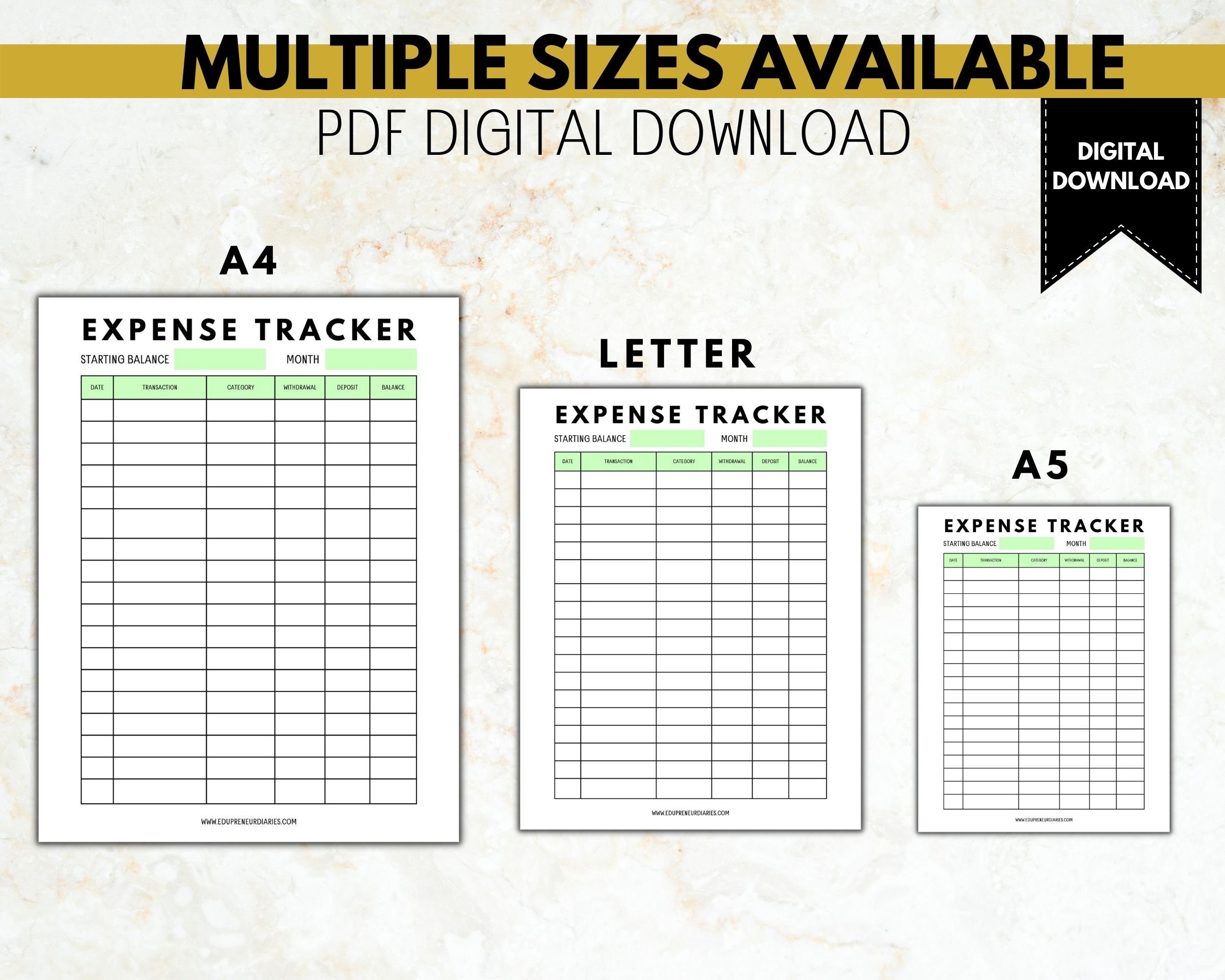 Monthly Expense Tracker Printable | Expense Tracker for Budgeting ...