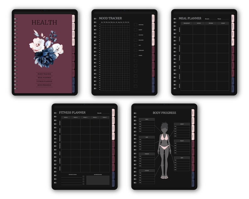 Undated Dark Mode Digital Planner for Goodnotes/notability - Etsy