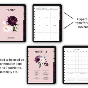Undated Digital Planner for Goodnotes/notability With Hyperlinks, iPad ...