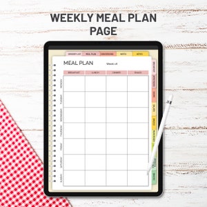 Digital Recipe Book for Goodnotes, Notability | Hyperlinked iPad ...