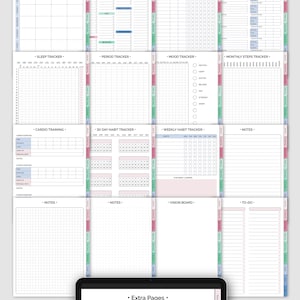 Digital Fitness Planner for Goodnotes, Notability | Hyperlinked Workout ...