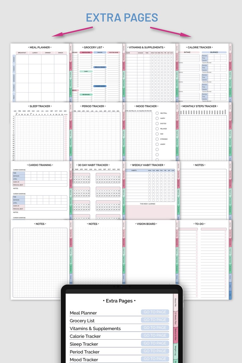 Digital Fitness Planner for Goodnotes Notability - Etsy