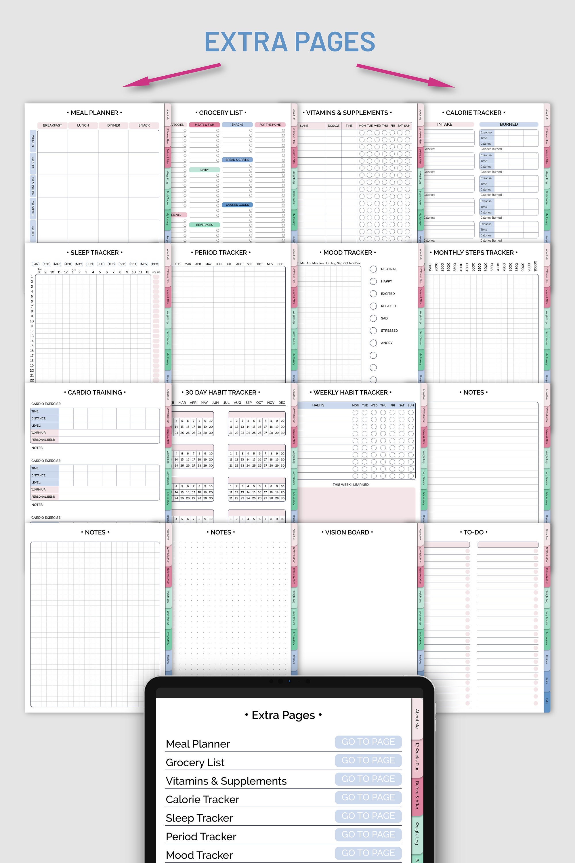 Digital Fitness Planner for Goodnotes Notability - Etsy