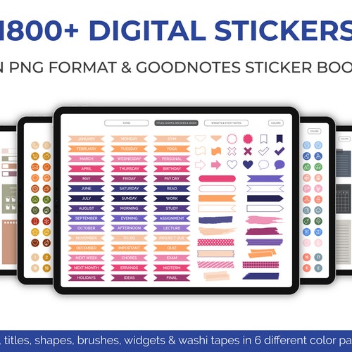 Digital Stickers for Goodnotes Digital Sticker Book Digital - Etsy