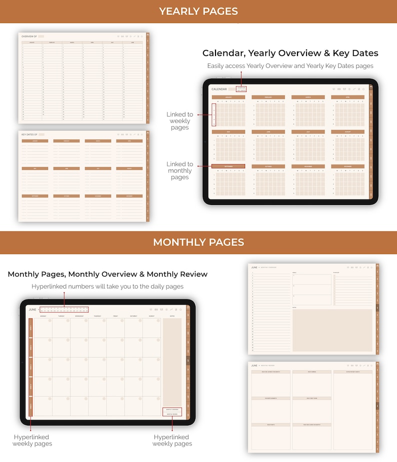 Undated Digital Planner for Goodnotes/notability Digital - Etsy