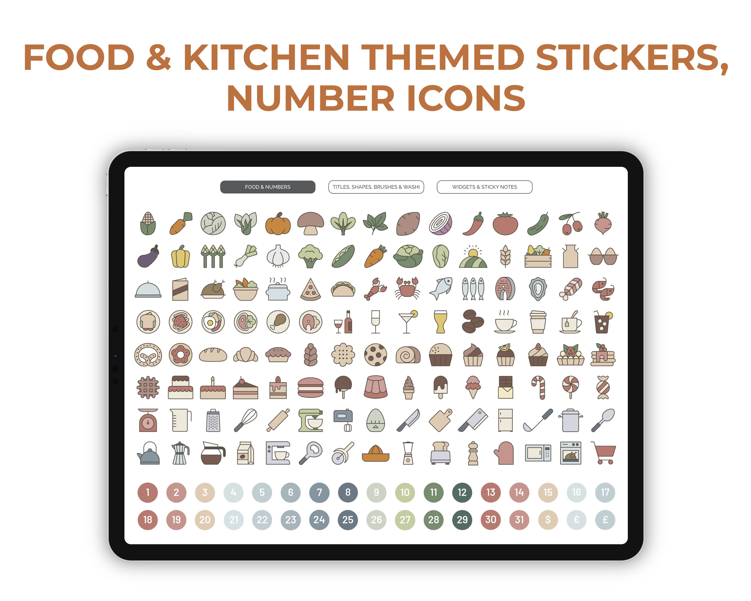 Food & Kitchen Digital Stickers for Goodnotes Digital Sticker - Etsy