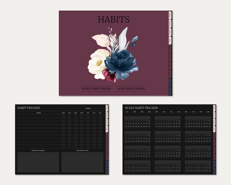 Undated Dark Mode Digital Planner for Goodnotes/notability - Etsy