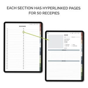 Digital Recipe Book for Goodnotes, Notability | Hyperlinked iPad ...