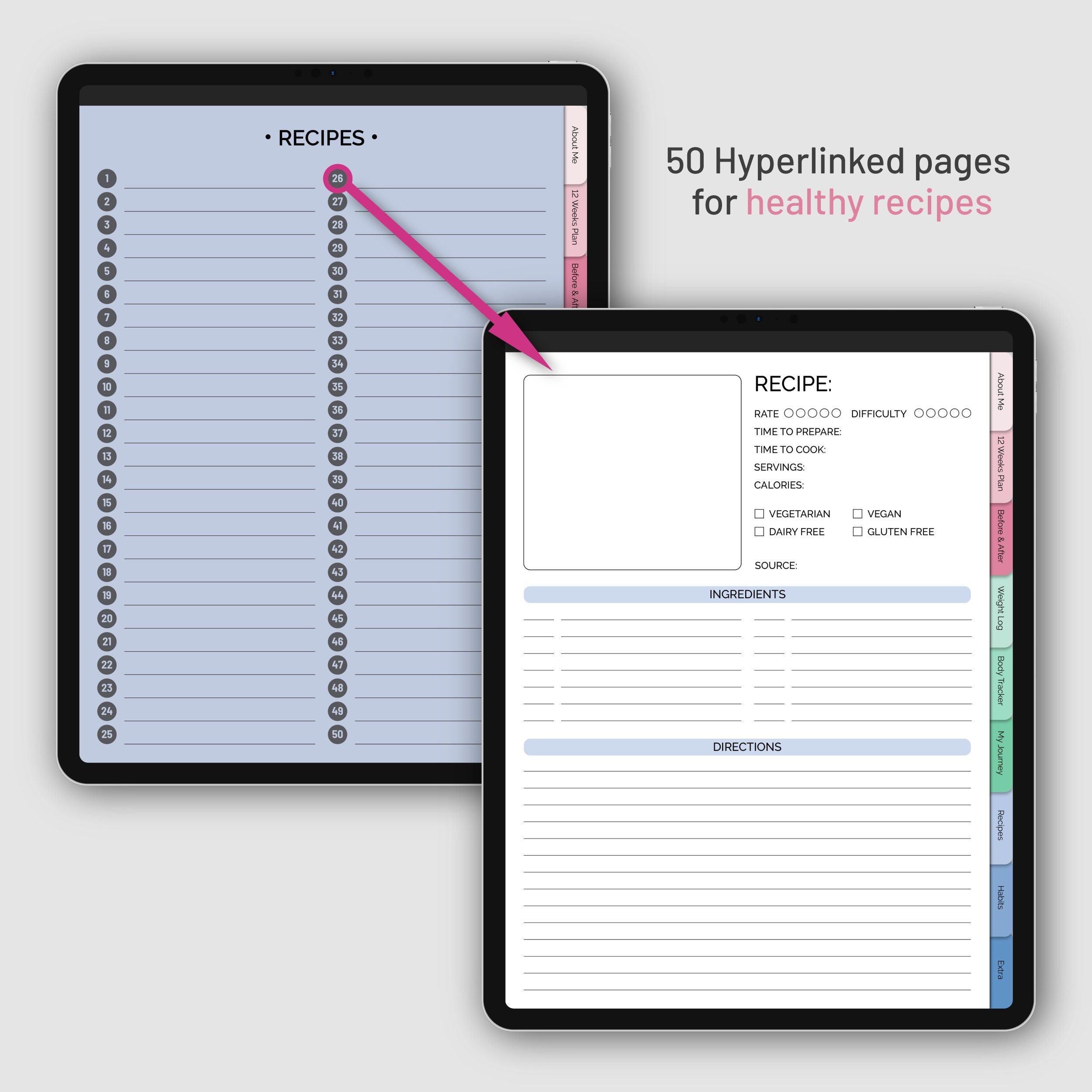 Digital Fitness Planner for Goodnotes Notability - Etsy