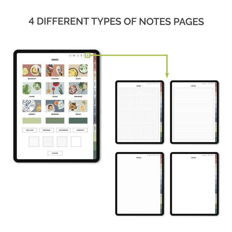 Digital Recipe Book for Goodnotes Notability Hyperlinked - Etsy