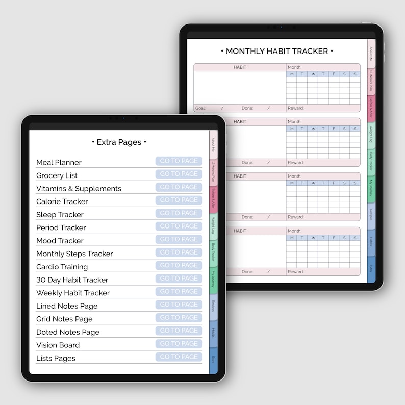 Digital Fitness Planner for Goodnotes Notability - Etsy