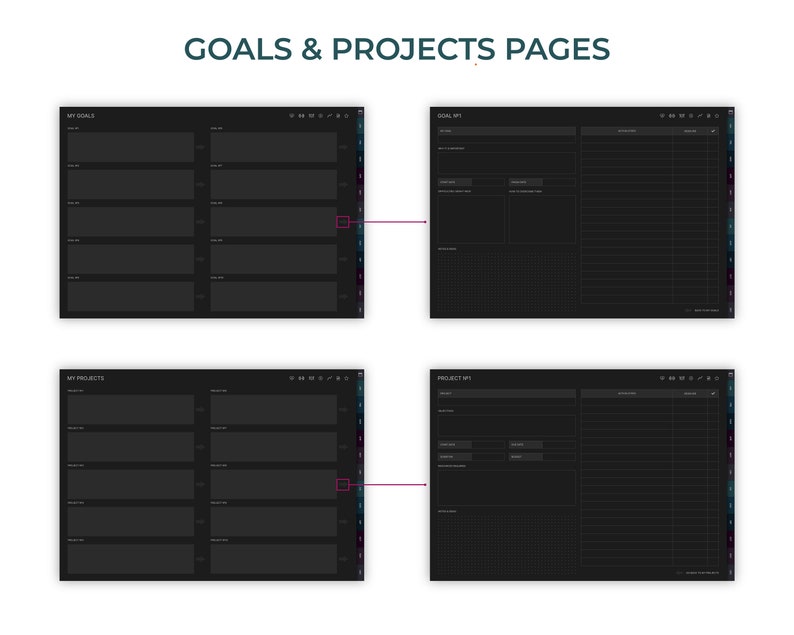 Digital Planner Dark Mode for Goodnotes/notability - Etsy