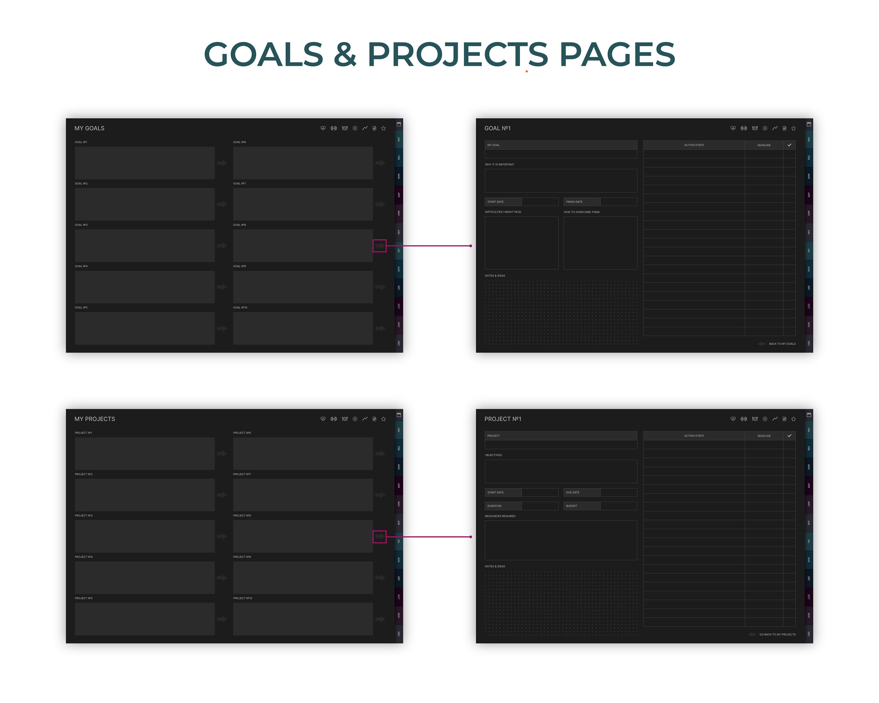 Digital Planner Dark Mode for Goodnotes/notability - Etsy