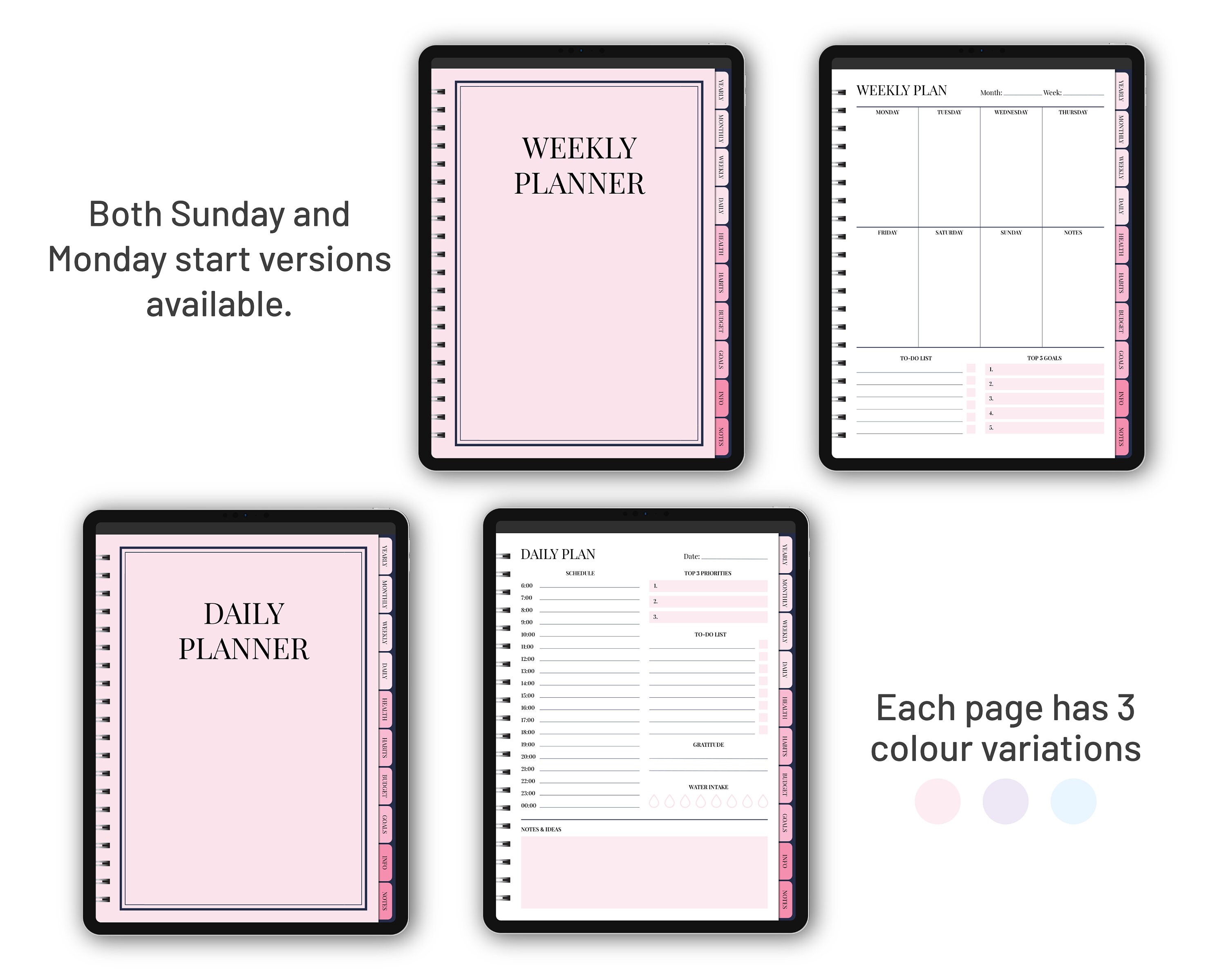 Digital Planner for Goodnotes/notability, Undated Digital Planner With ...