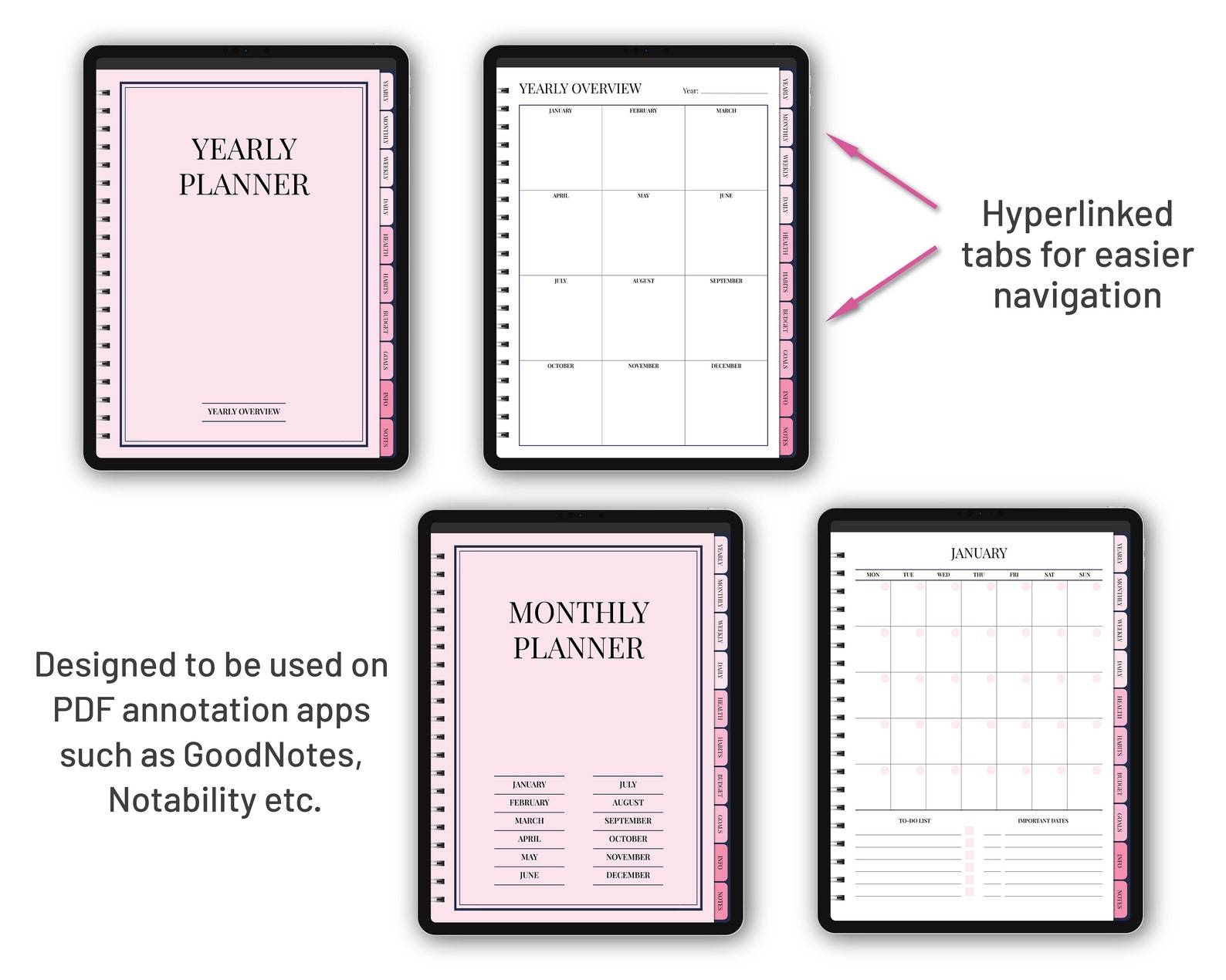Digital Planner for Goodnotes/notability Undated Digital - Etsy