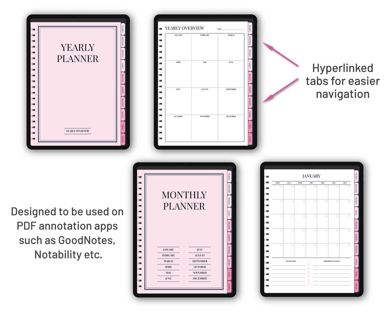 Digital Planner for Goodnotes/notability Undated Digital - Etsy