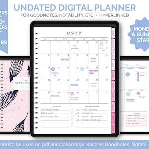 Digital Planner for Goodnotes/notability, Undated Digital Planner With ...