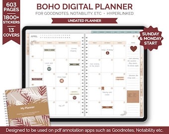 Undated Digital Planner for Goodnotes/notability With | Etsy