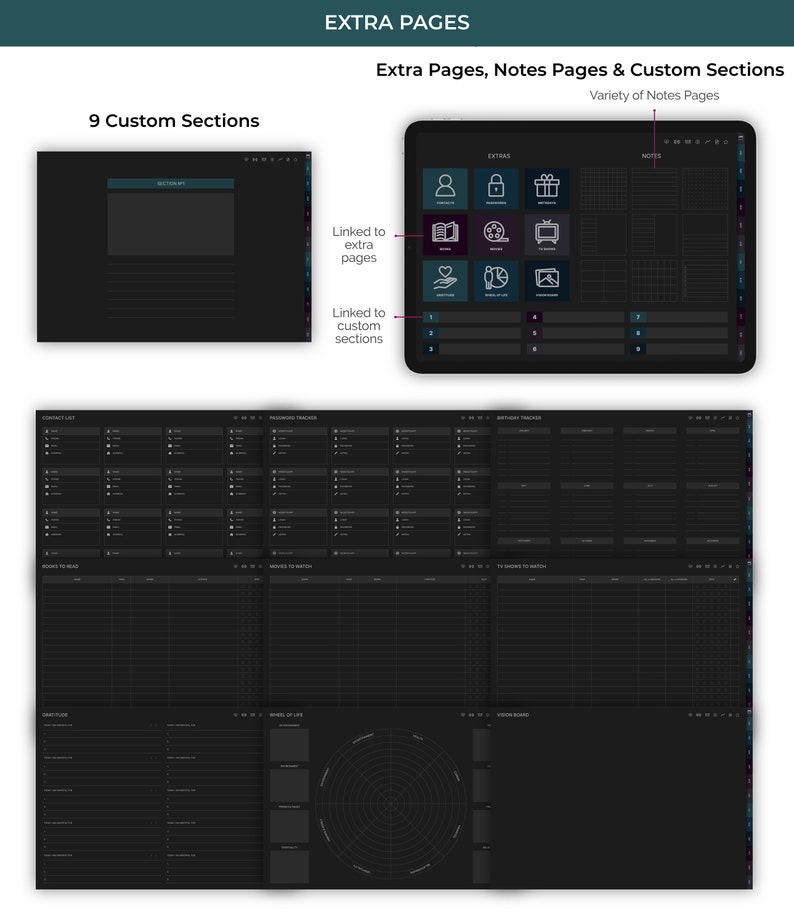 Digital Planner Dark Mode for Goodnotes/notability - Etsy