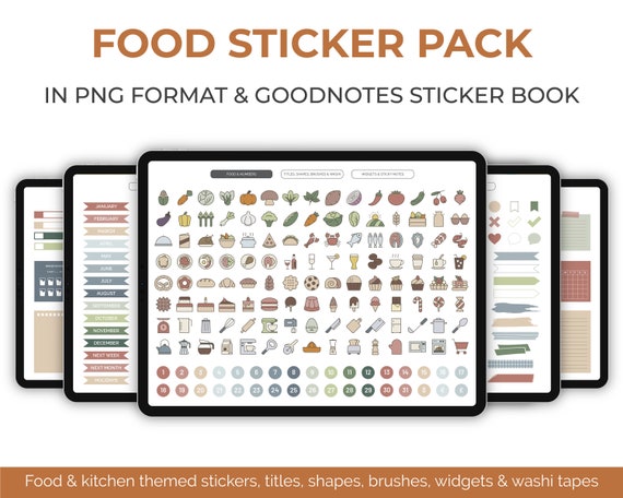 Food & Kitchen Digital Stickers for Goodnotes Digital Sticker - Etsy