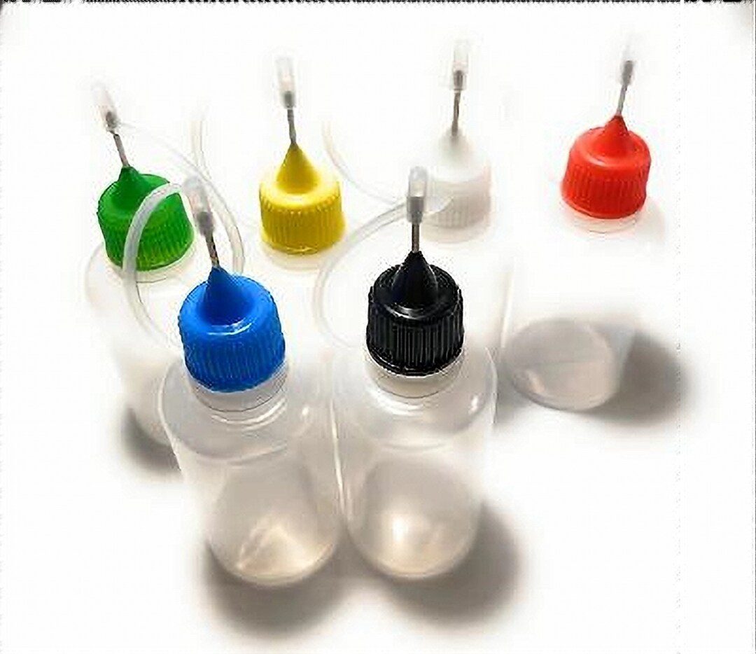 Empty Plastic Needle Tip Dropper Bottle Choose Color of Caps for ...