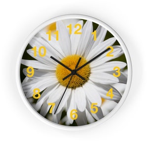 Daisy Wall Clock Unique Gift for Nature Lovers, Flower Lovers, Home ...
