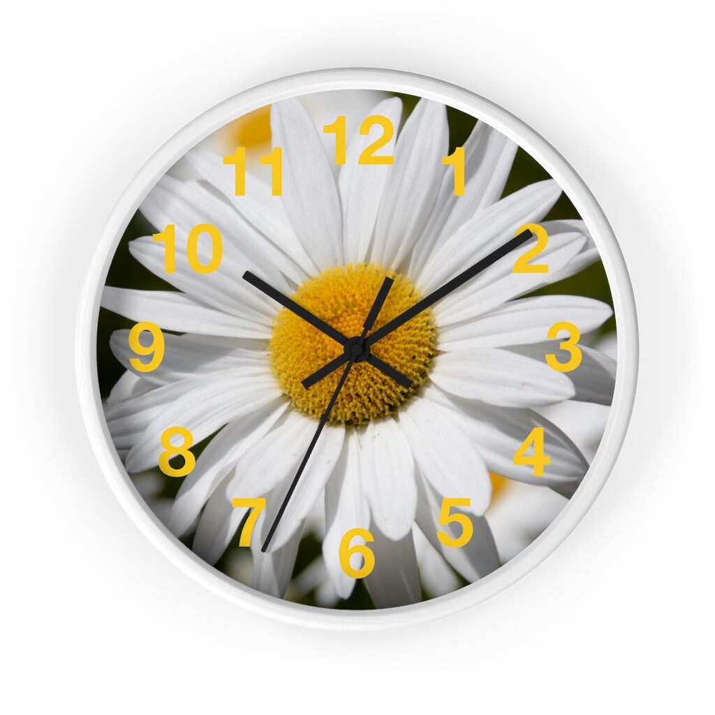 Daisy Wall Clock Unique Gift for Nature Lovers, Flower Lovers, Home ...