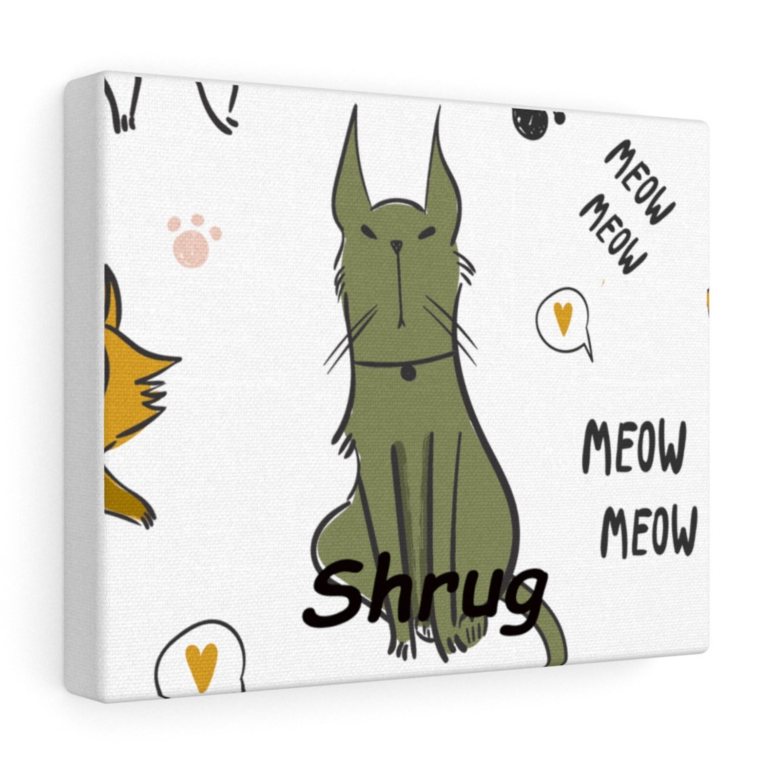 Shrug Cat Canvas Gallery Wraps Bath Decor, Smug Cat, Cat Gift - Etsy