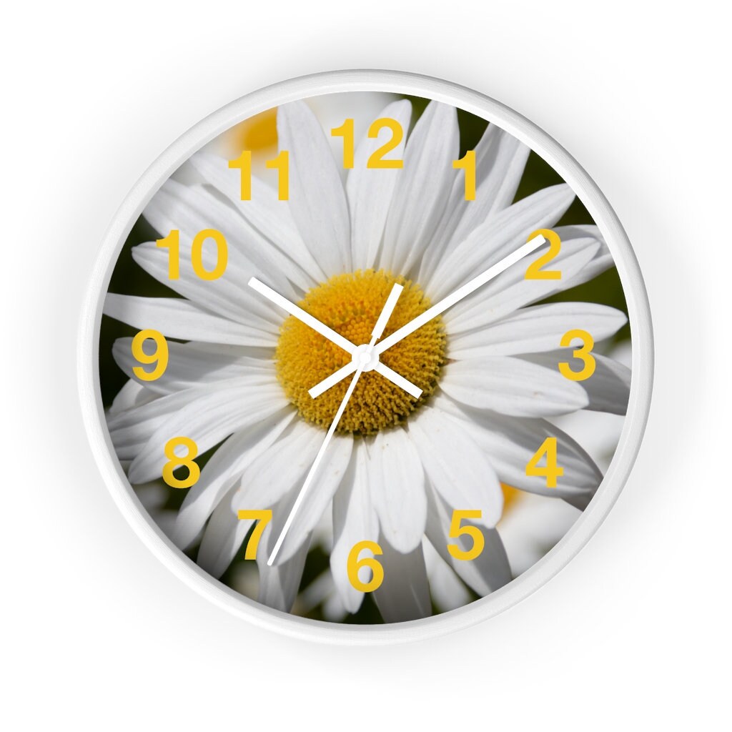 Daisy Wall Clock Unique Gift for Nature Lovers, Flower Lovers, Home ...