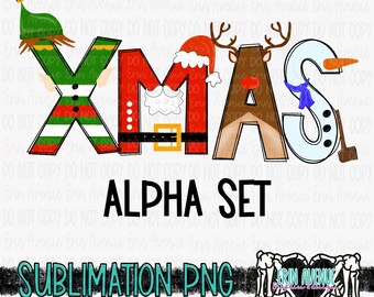Christmas Doodle Letters - Etsy