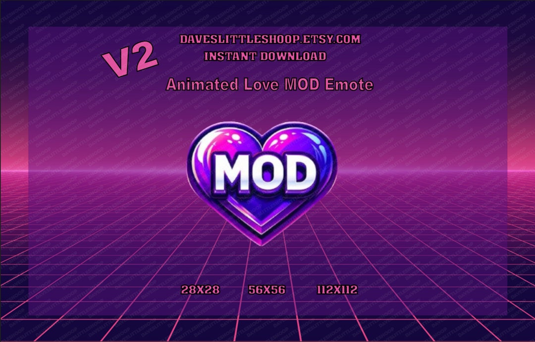 ANIMATED Vibrant Purple Heart MOD Emote for Twitch Streamers | Animated ...