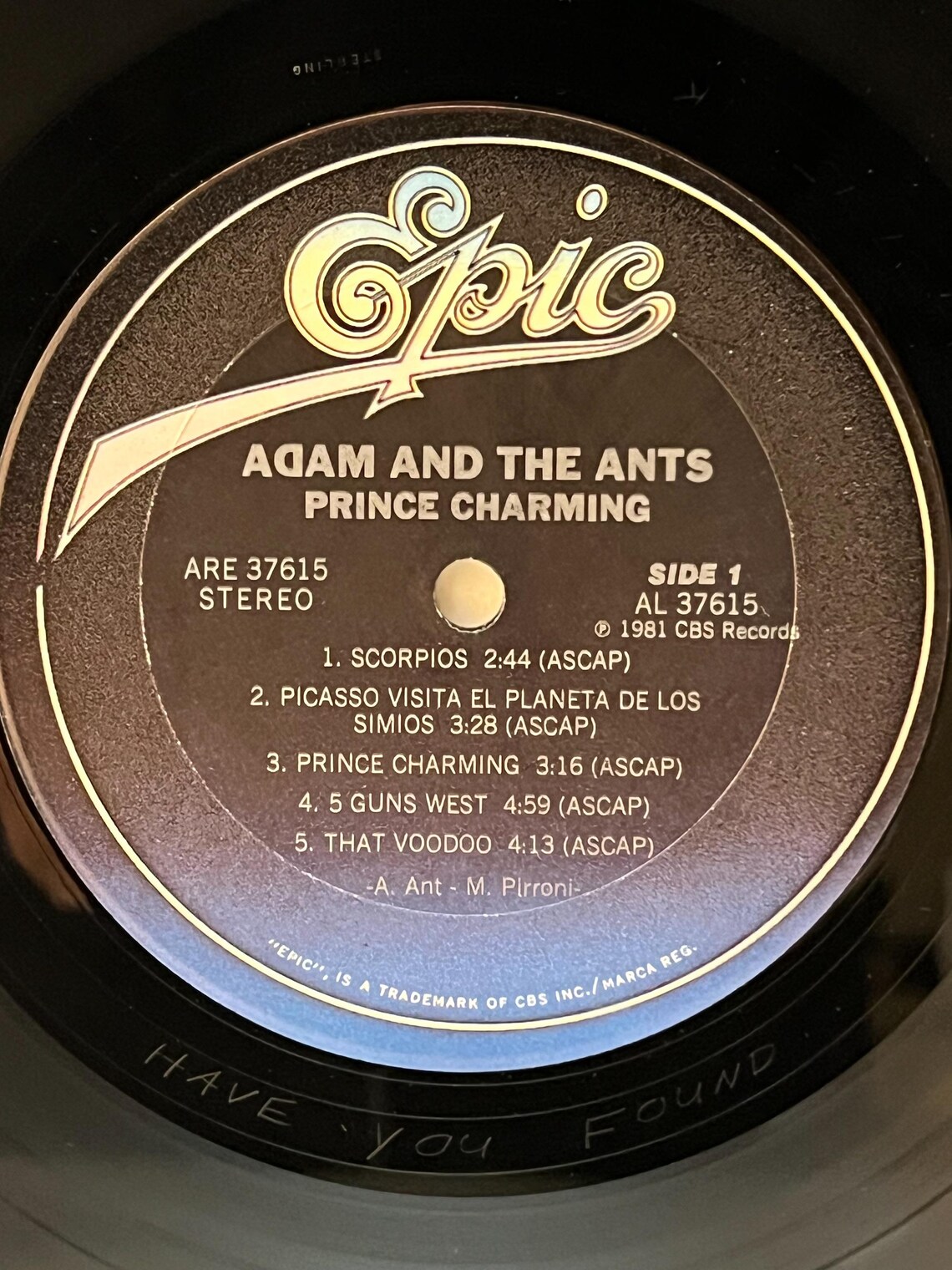 Adam and the Ants – Prince Charming / 1981 Pitman Pressing Vinyl / Epic ...