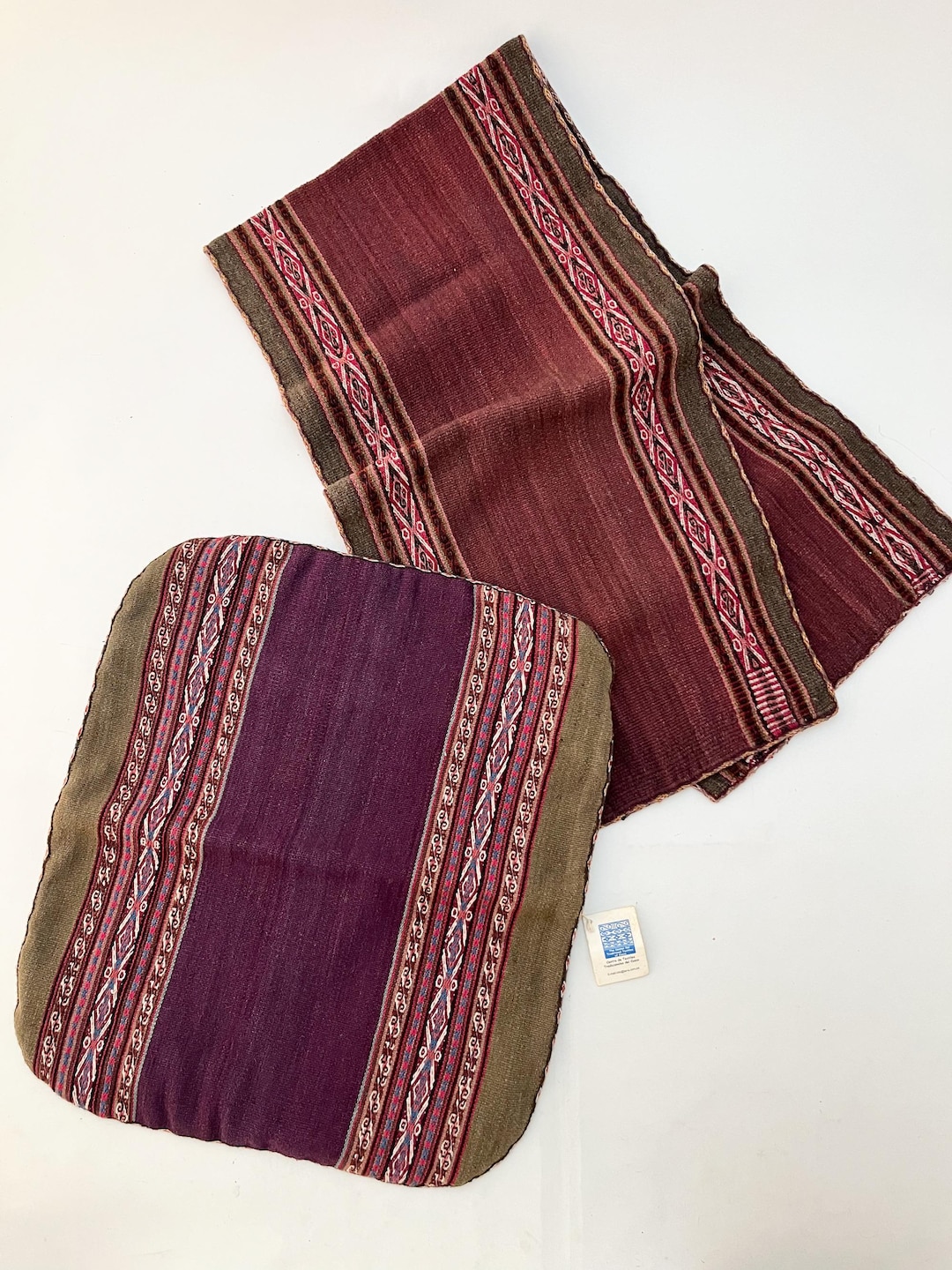 Handwoven Peruvian Wool Pillow Cover and Table Runner / Chinchero Cusco ...
