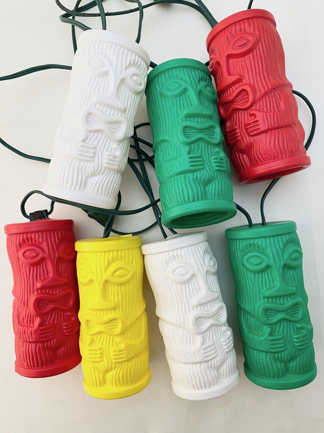 Vintage TIKI Blow Mold String Party Lights / 14' / Red-white-green ...