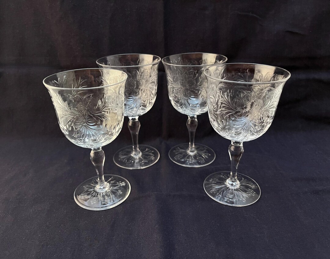 Vintage WEBB CORBETT Floral Swag Cordial Glasses / Set of 4 / 1920's ...