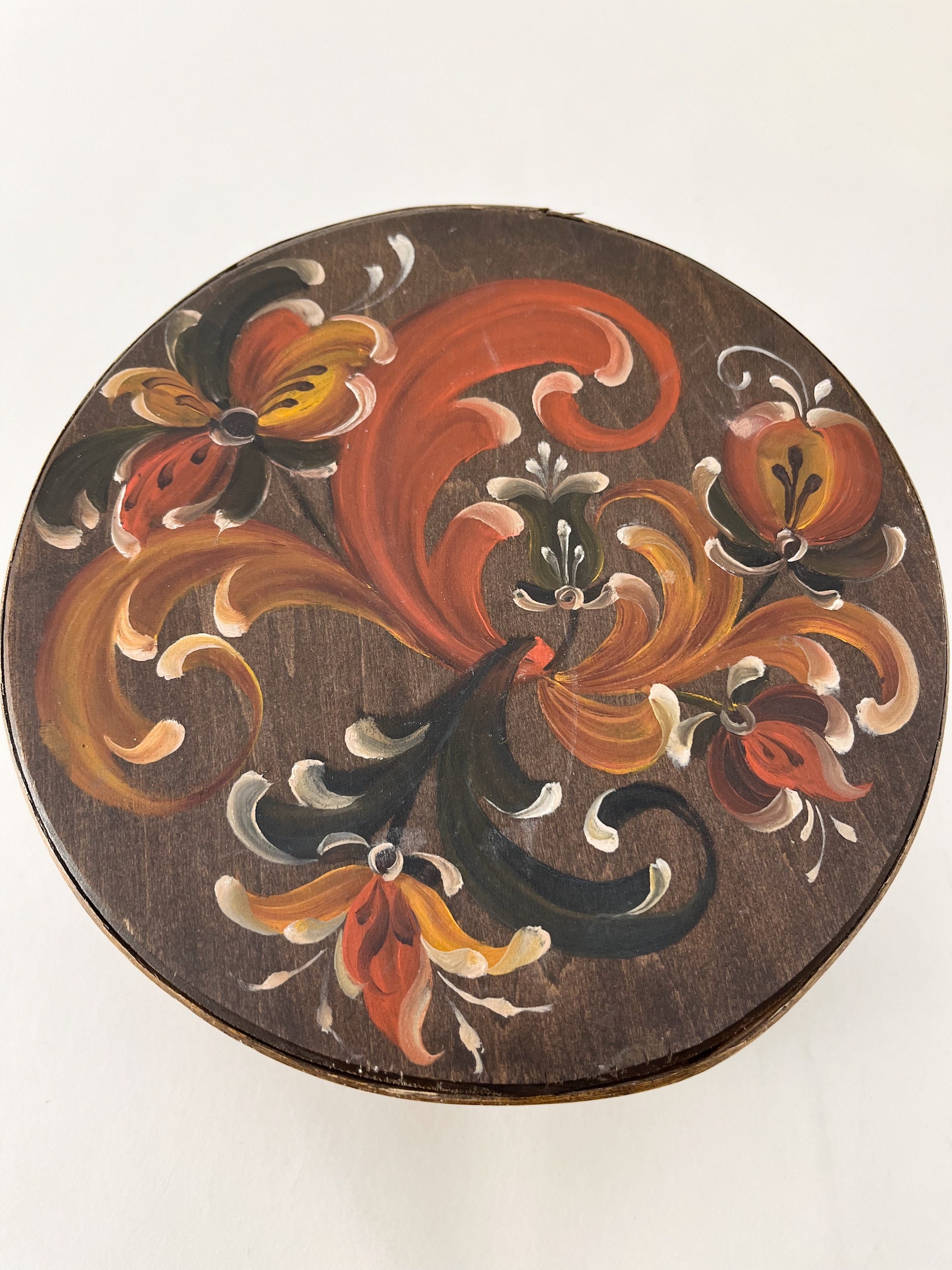 Telemark Rosemaling Bentwood Box With Lid / Signed Ann Seidl - Etsy