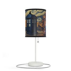 Black Cat Dr Who Cute Lamp - Doctor Style Tardis Blue Police Box Starry ...