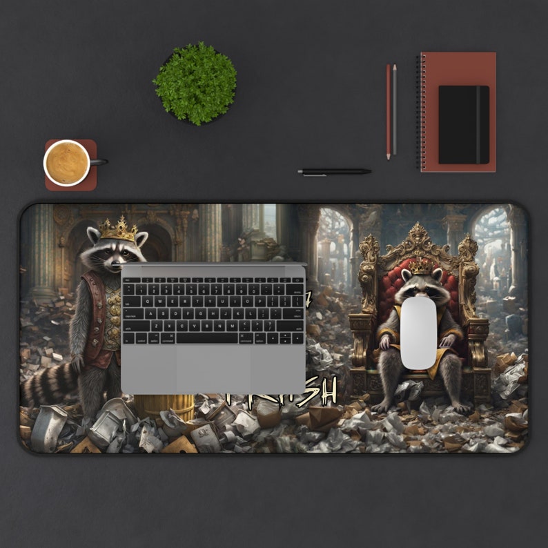 King of Trash Raccoon Desk Mat Trash Panda Funny Raccoon Mouse Pad ...