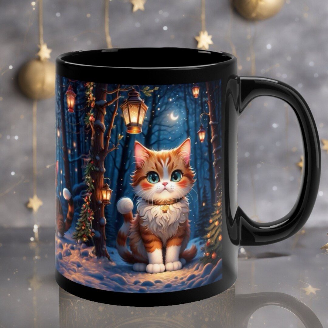 Calico Cat Christmas Mug Kitten Christmas Mug Kitty - Etsy
