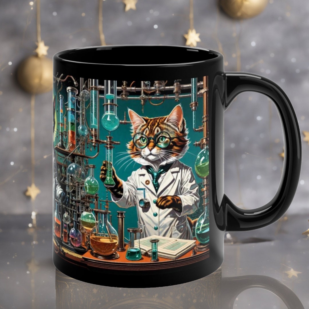 Cats Doing Science Mug Retro Chemistry Teacher Cat Cup - Etsy