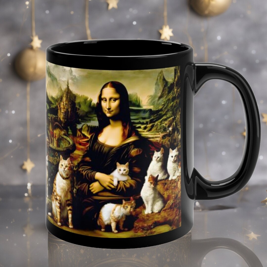 Lisa Lady of Cats Mug Inspired Mona Lisa by Leonardo Da - Etsy