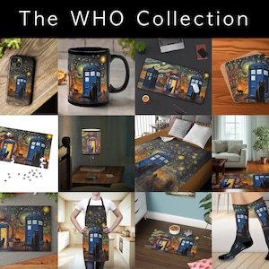 Black Cat Dr Who Mug Doctor Style Tardis Mug, Blue Police Box Starry ...