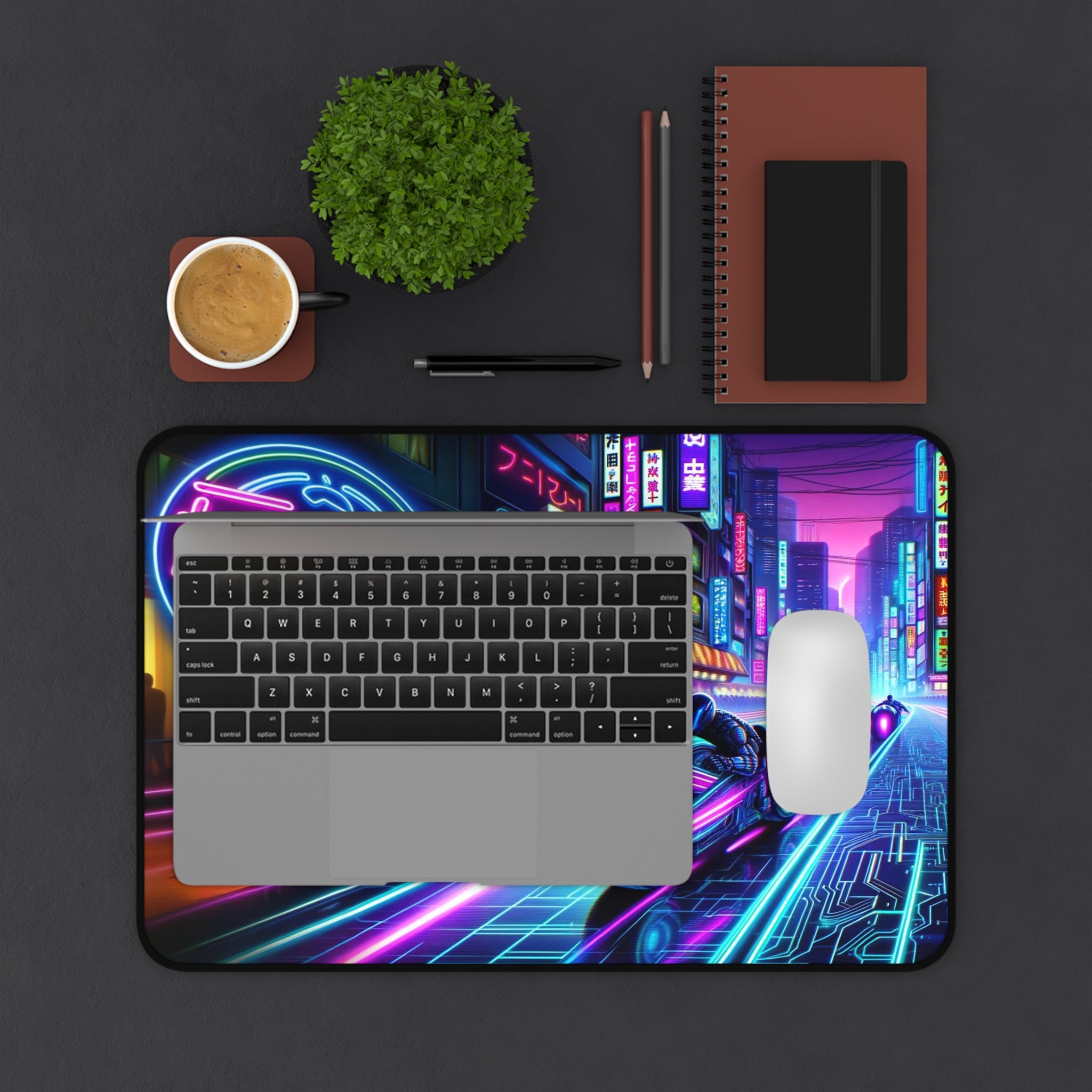 Tokyo TRON Desk Mat Inspired Neon TRON Legacy Painting Deskmat, Retro ...