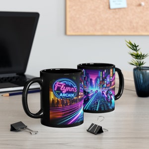 Tokyo TRON Mug - Inspired Neon TRON Legacy Painting Cup - Retro ...