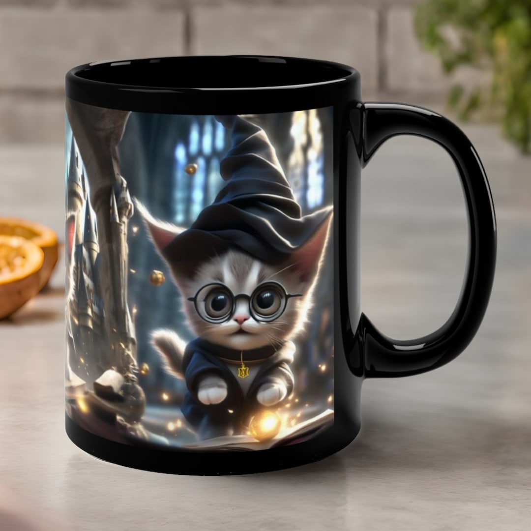 Potter Cats Coffee Mug - Funny Wizard School Cat Cup - Fun Whimsical ...