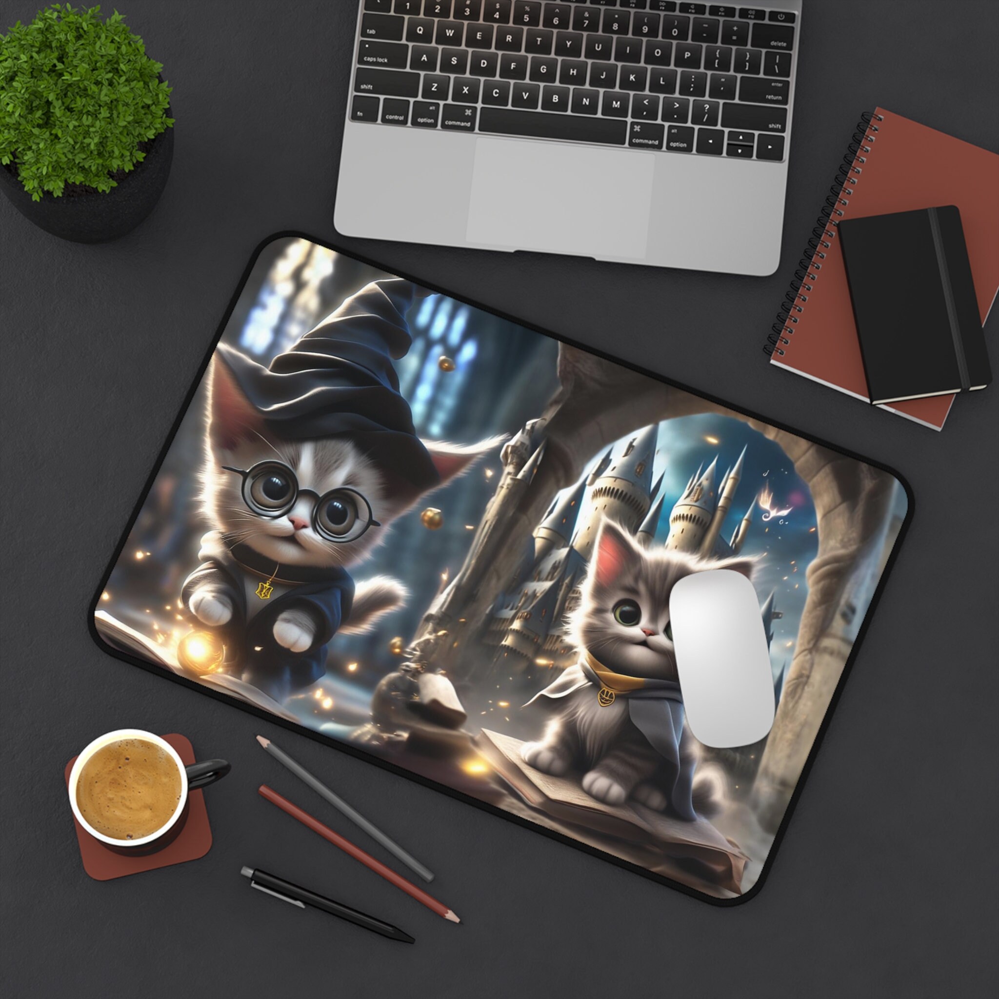 Potter Cats Desk Mat Harrypotter Cat Desk Mat, Harrypotter Gifts Cat ...